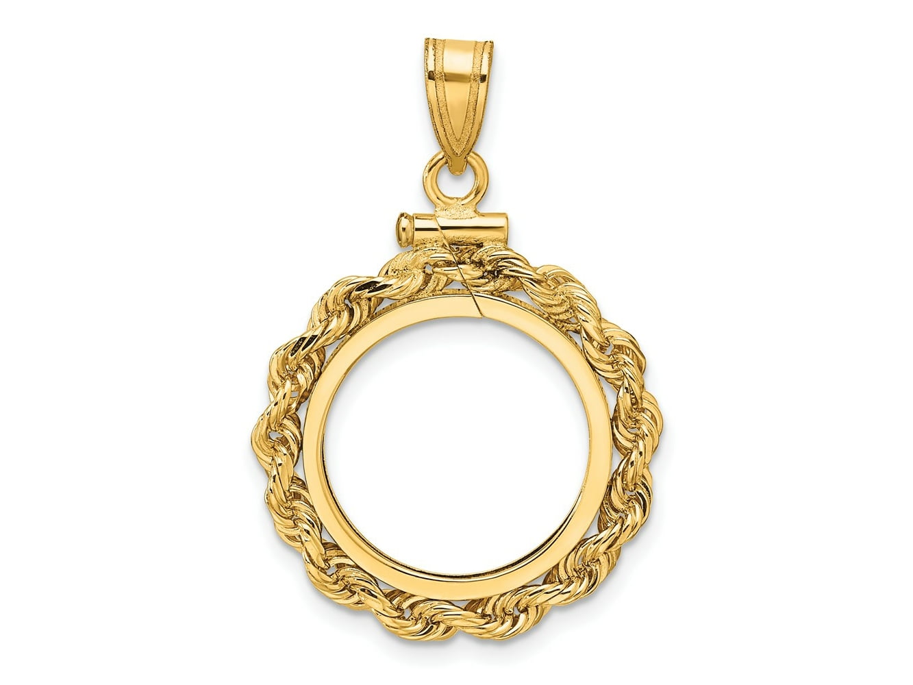 FJC Finejewelers 14 kt Yellow Gold Rope 16.5mm x 1.35mm Screw Top Coin ...