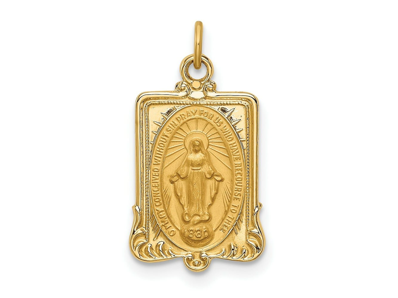 FJC Finejewelers 14 kt Yellow Gold Solid Polished/Satin Rectangular ...