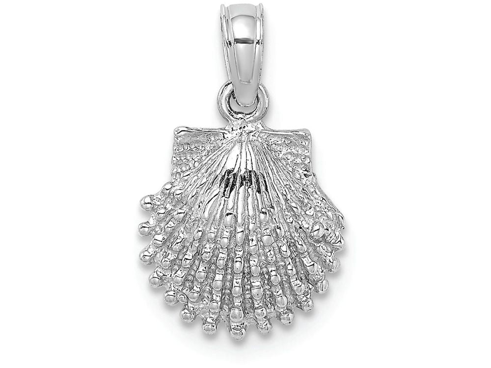 FJC Finejewelers 14k White Gold Beaded Scallop Shell Charm - Walmart.com