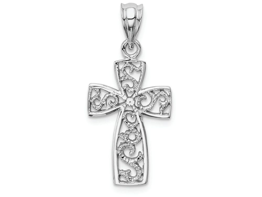 FJC Finejewelers 14k White Gold Filigree Cross Charm - Walmart.com
