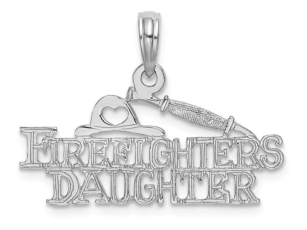 FJC Finejewelers 14k White Gold Firefighter's Daughter Charm - Walmart.com
