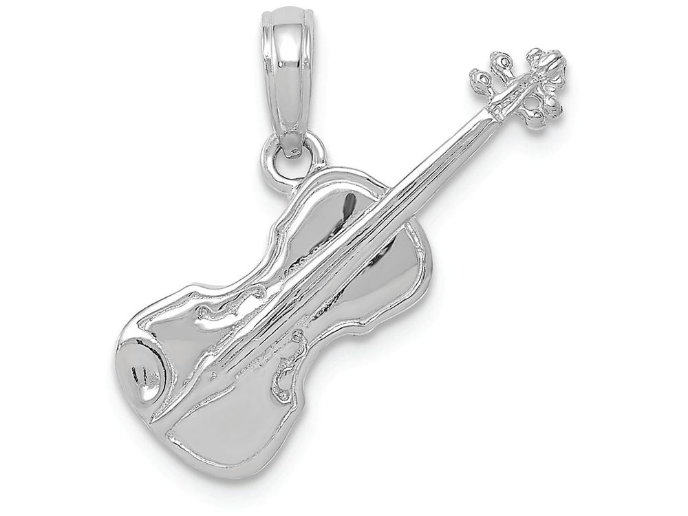 FJC Finejewelers 14k White Gold White 3d Violin Charm - Walmart.com