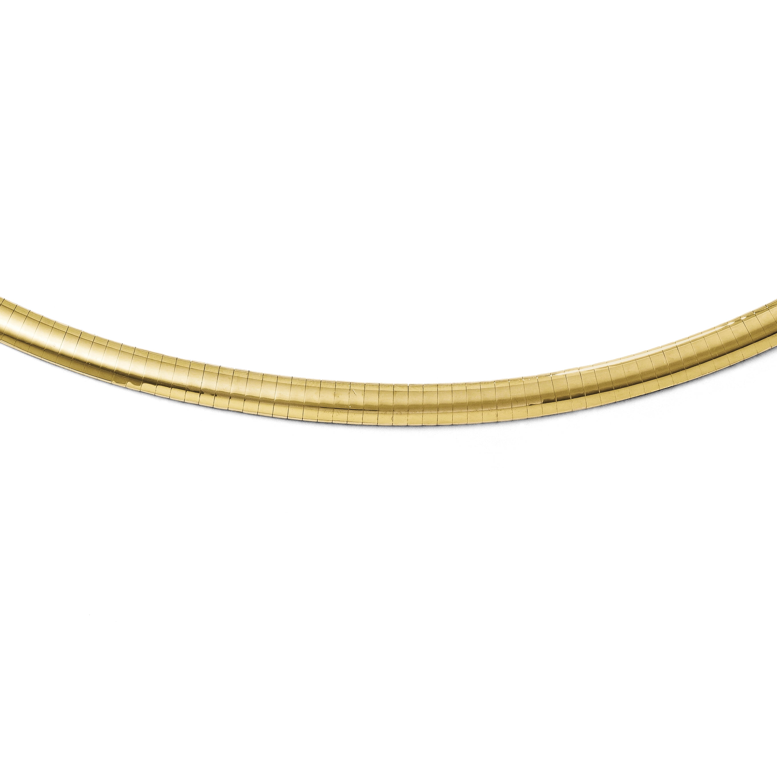 14k Yellow Gold Regular Omega clasp 6mm Domed-Omega Necklace 18 Inch ...