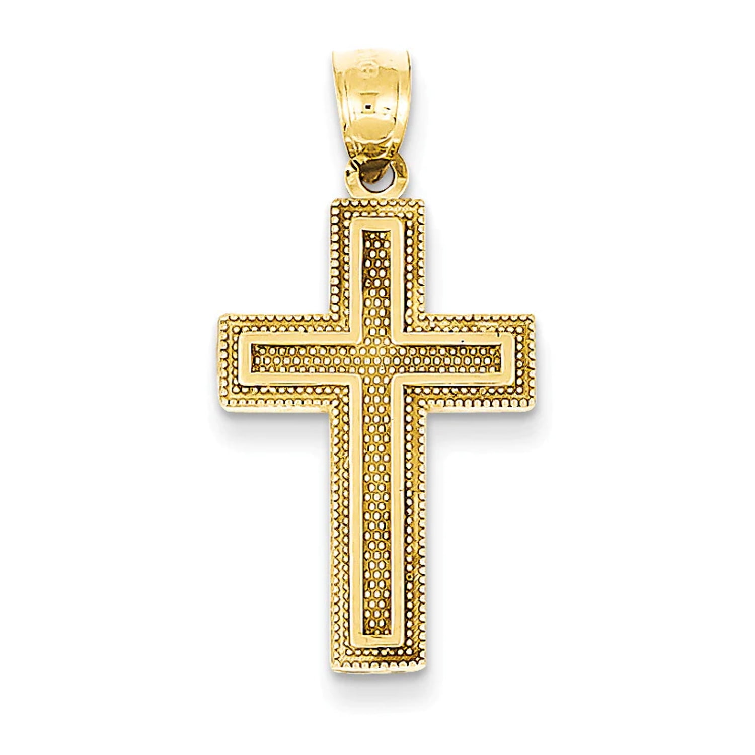 FJC Finejewelers 14k Yellow Gold Block Cross Inside Cross Charm ...