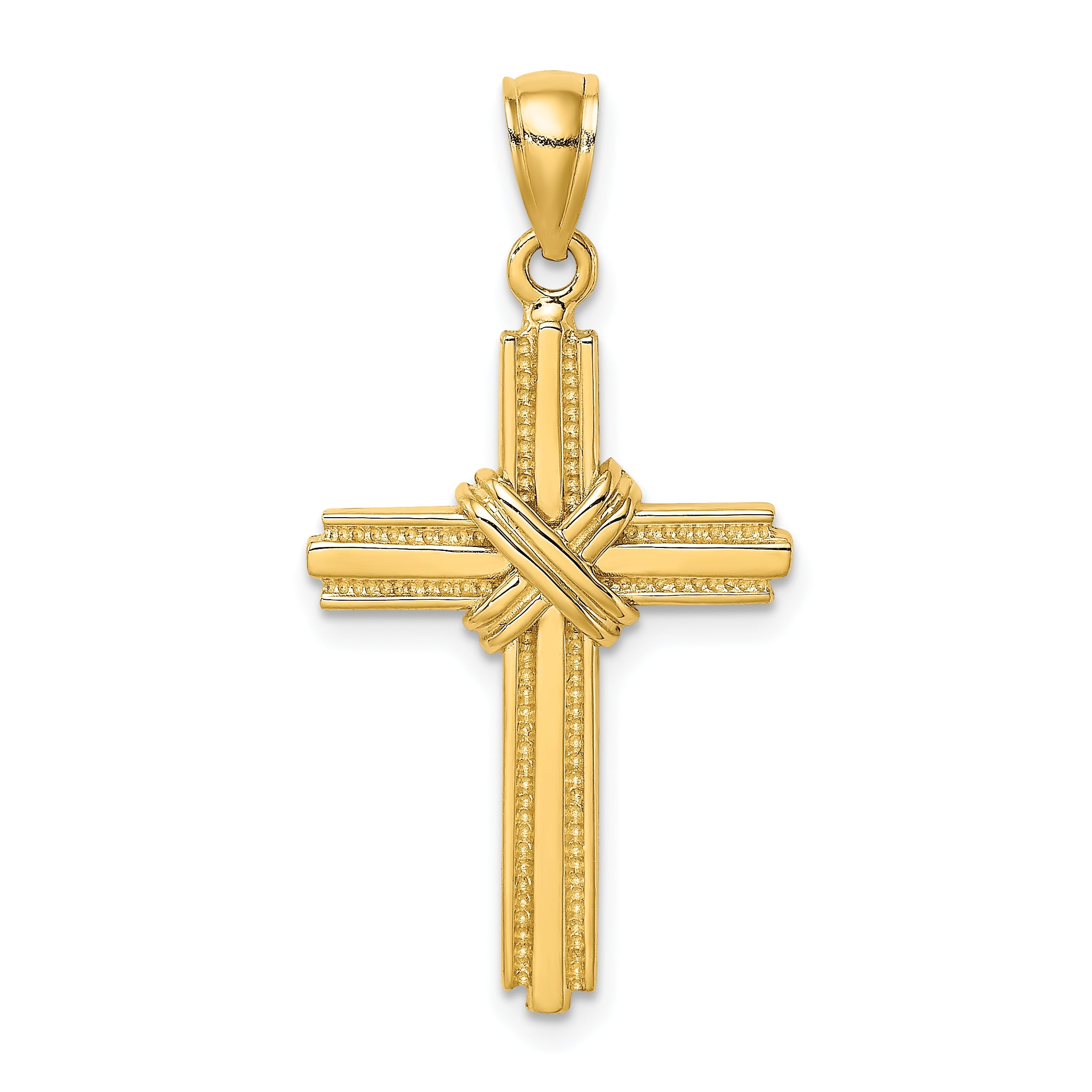 FJC Finejewelers 14k Yellow Gold Cross with X Centerbeaded Center ...