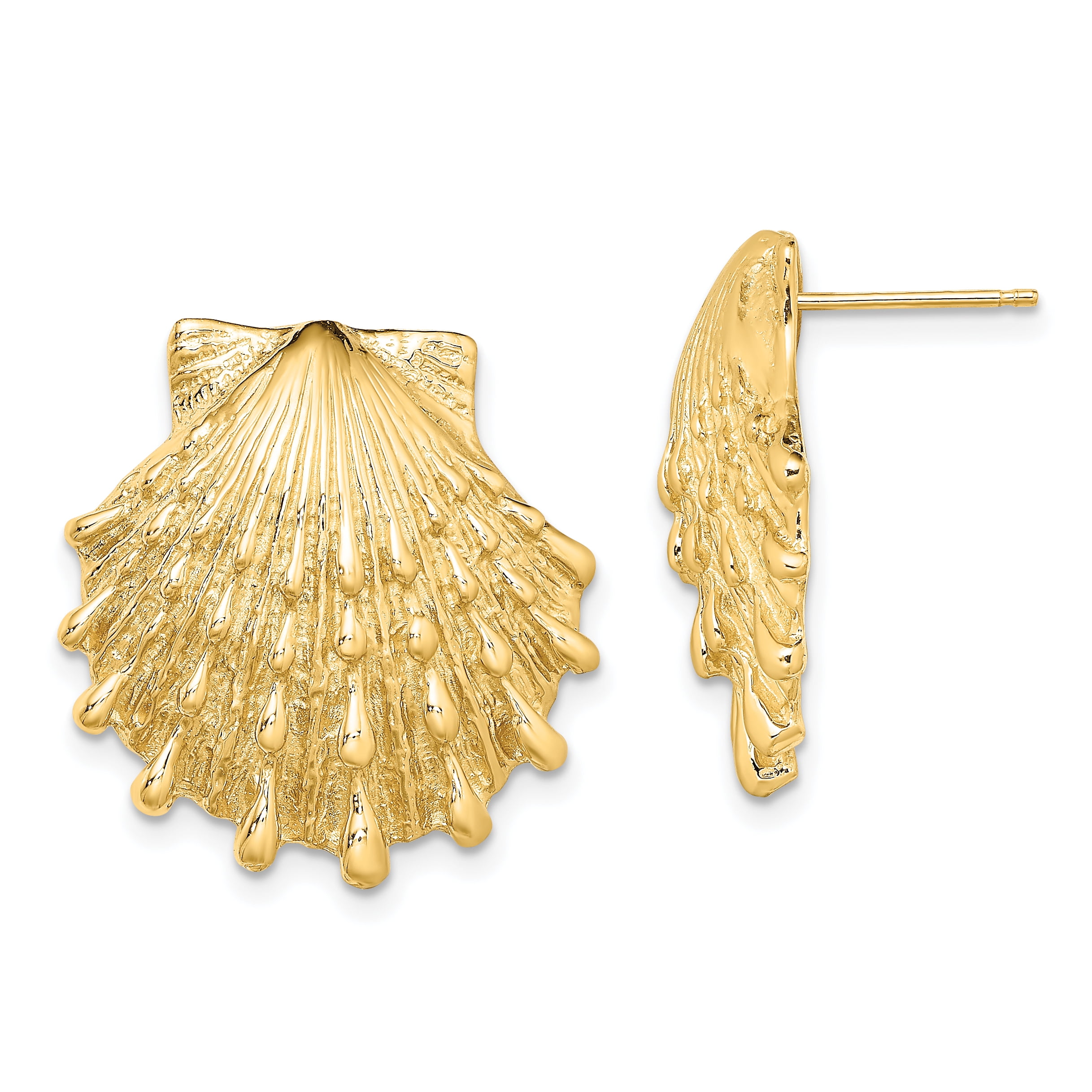 14K Lion's Paw Shell Post Earrings TE810 - Walmart.com
