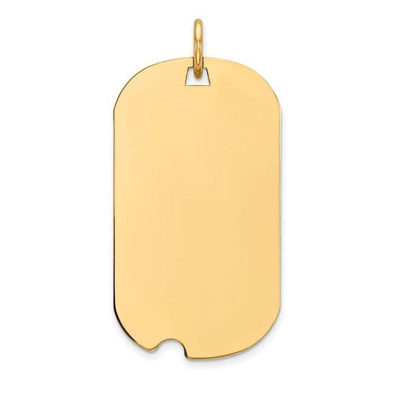 14k Plain .011 Gauge Engraveable 27x15mm Dog Tag with Notch Disc Charm ...