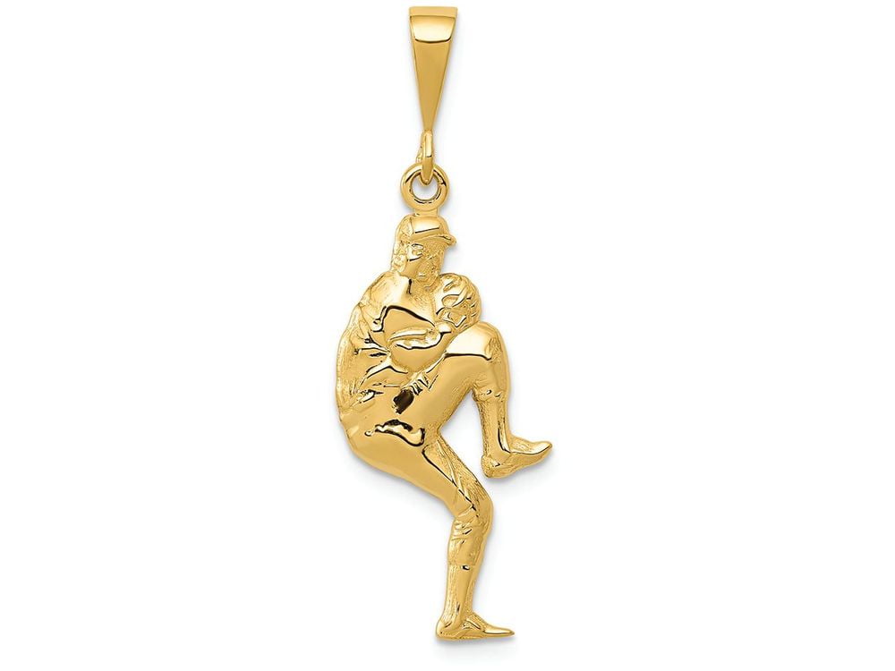 FJC Finejewelers 14k Yellow Gold Polished 3d Pitcher Baseball Charm ...
