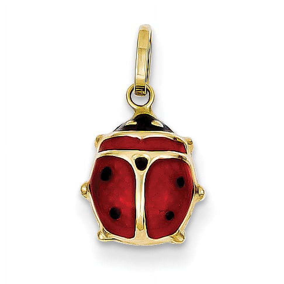 14k Red and Black Enameled Ladybug Charm XCH215 - Walmart.com