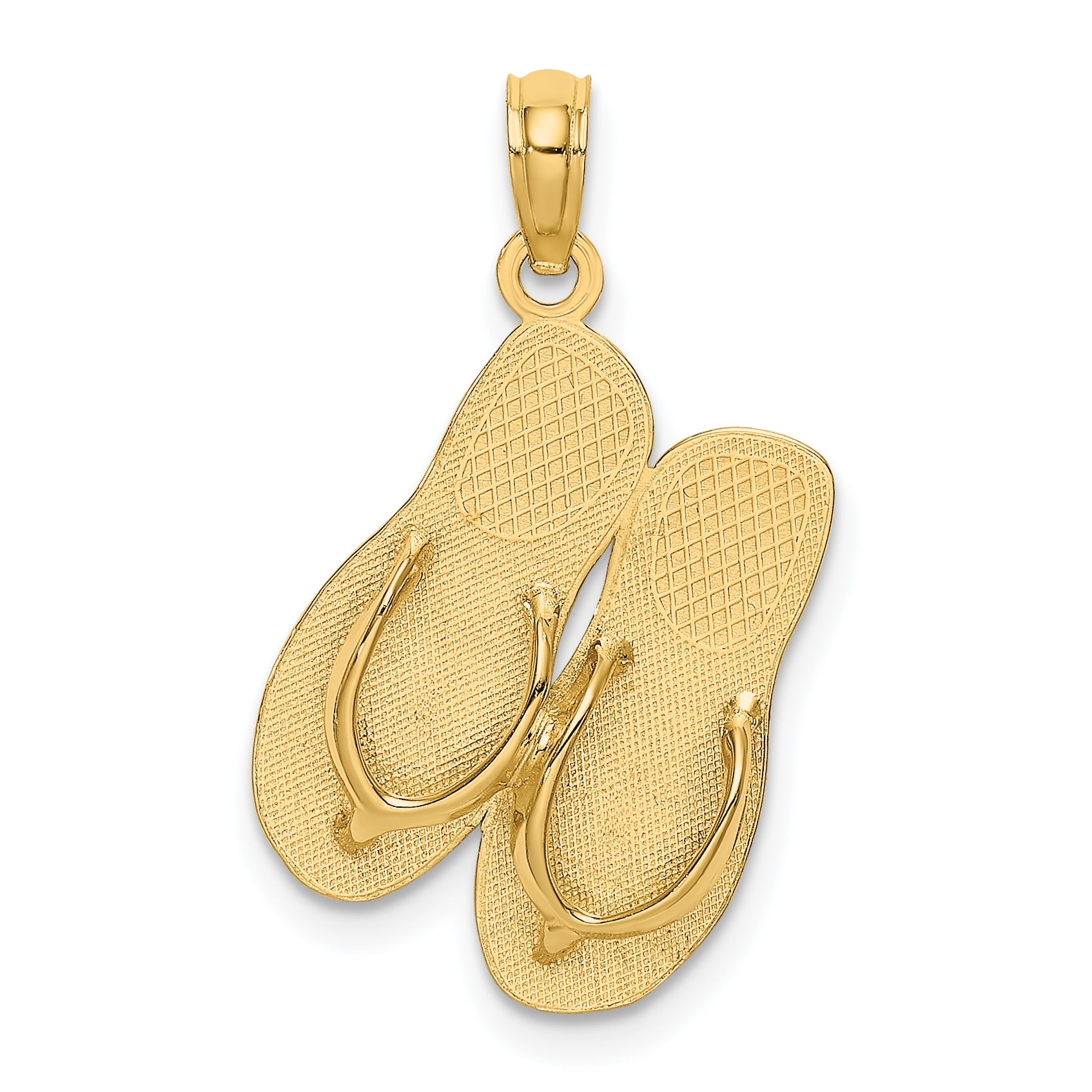 14K 3-D Large SEA ISLE Double Flip-flop Charm K7450 - Walmart.com
