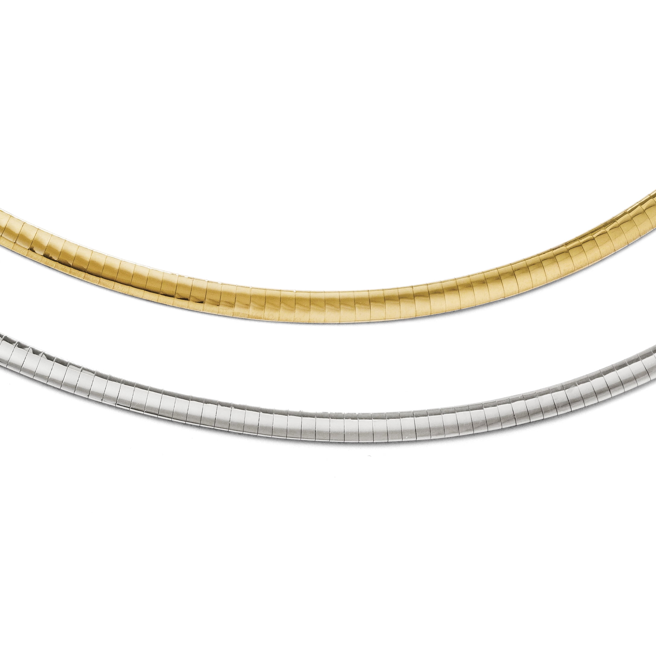 14k Two Tone Fancy Omega clasp Gold Supreme Reversible-Omega Necklace ...