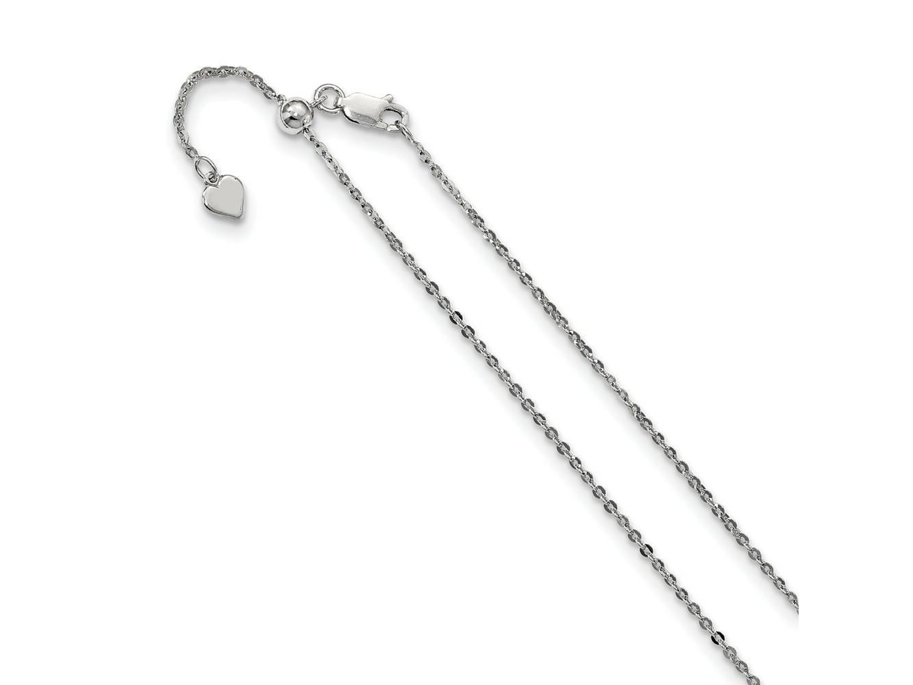 FJC Finejewelers 925 Sterling Silver Adjustable Cable Chain 30 Inches x ...