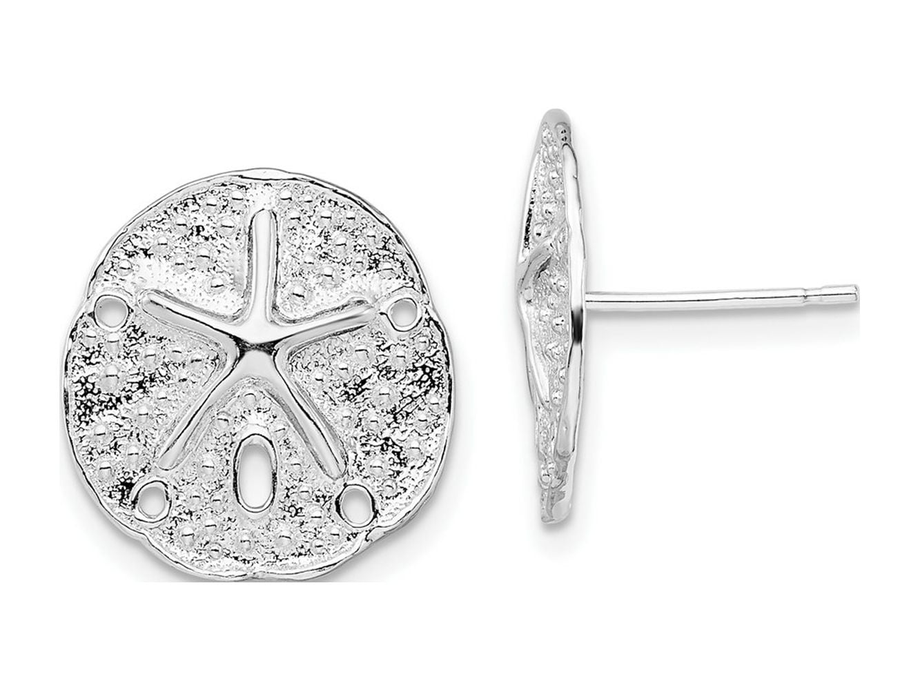 FJC Finejewelers 925 Sterling Silver Button Small Sand Dollar with ...