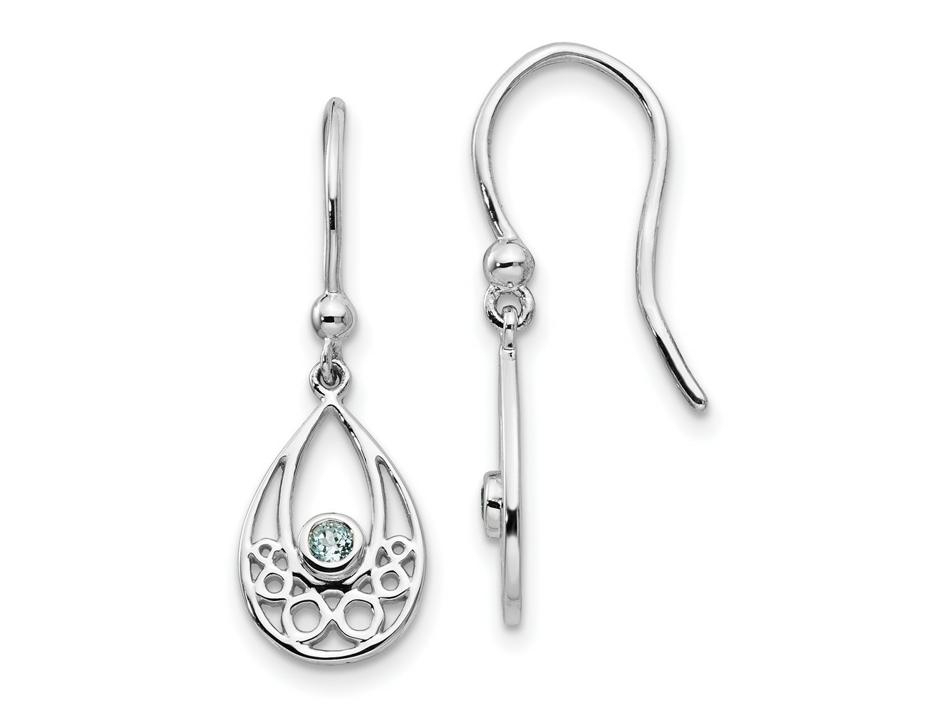 FJC Finejewelers 925 Sterling Silver Dangle Plated White Ice with Blue ...