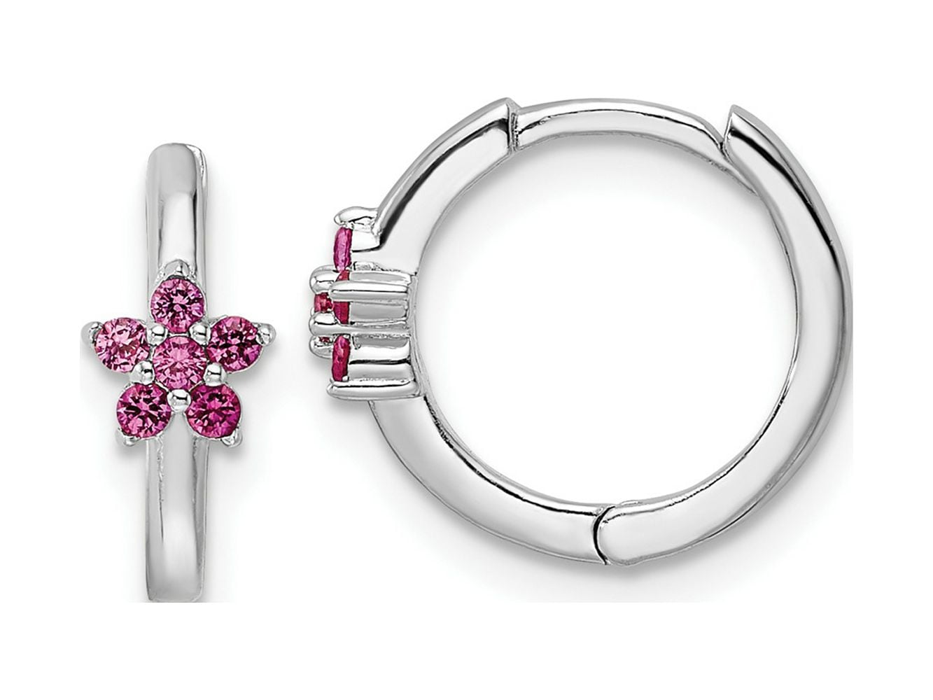 FJC Finejewelers 925 Sterling Silver Hoop Rhodium Plated Polished Dark ...