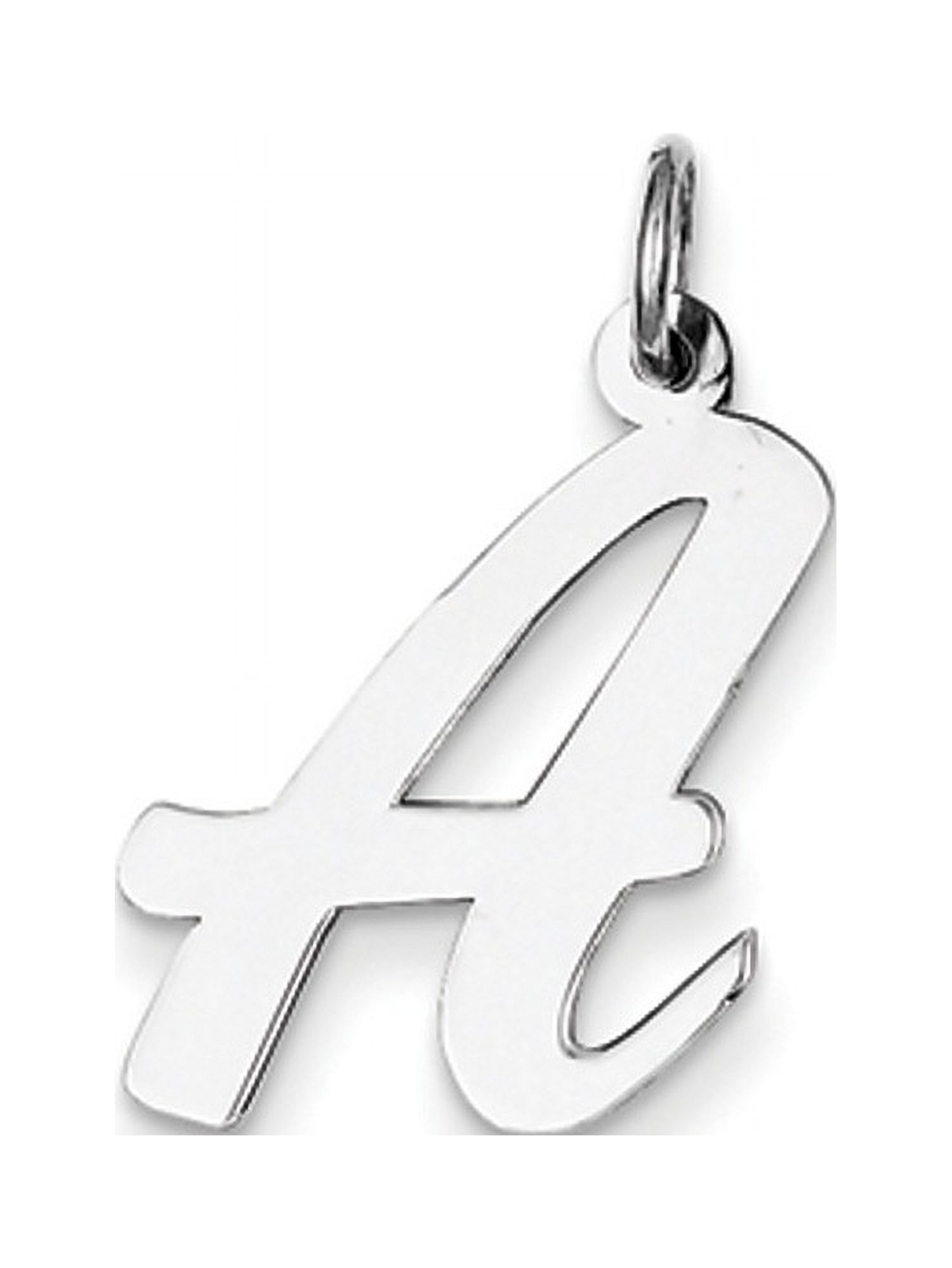 925 Sterling Silver Solid Polished Large Script Intial A Charm Pendant ...