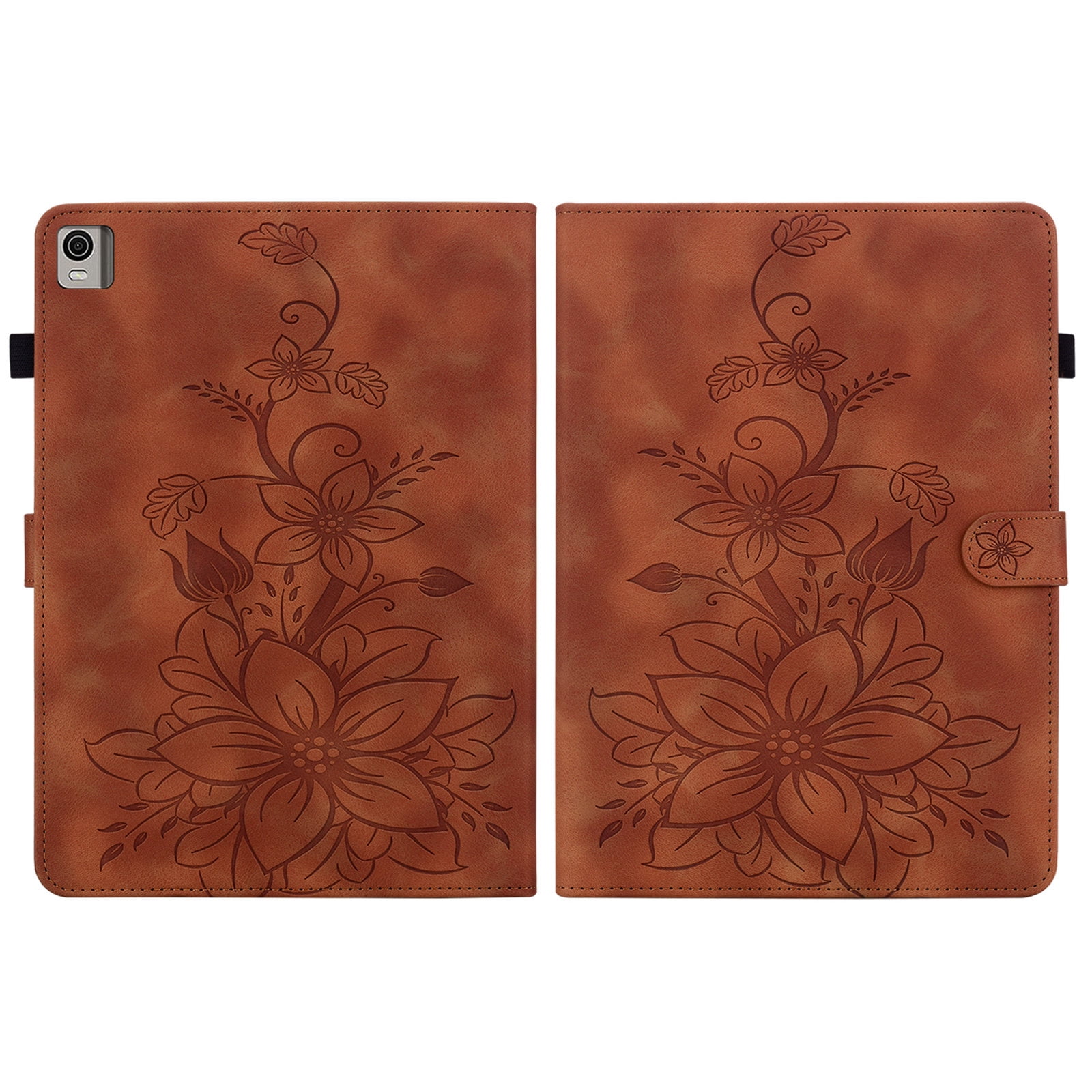 FJLBDE Case for Nokia T21 10.36 Inch 2022, Embossed Flower PU Leather ...