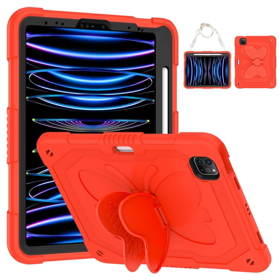FJLBDE Case for iPad Pro 11 (M4) 2024 with Butterfly Stand, Heavy Duty ...