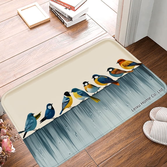 FJPT Non Slip Flannel Polyester Floor Mat With Birds Design For ...