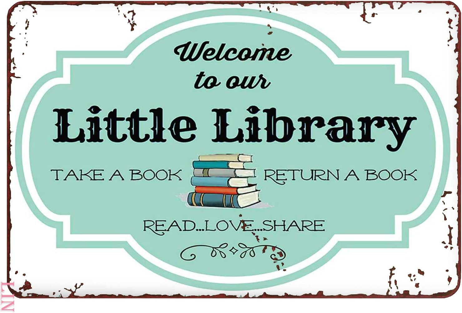 FJPT Welcome Signs for Front Door Book Lovers, Welcome to Our Little ...