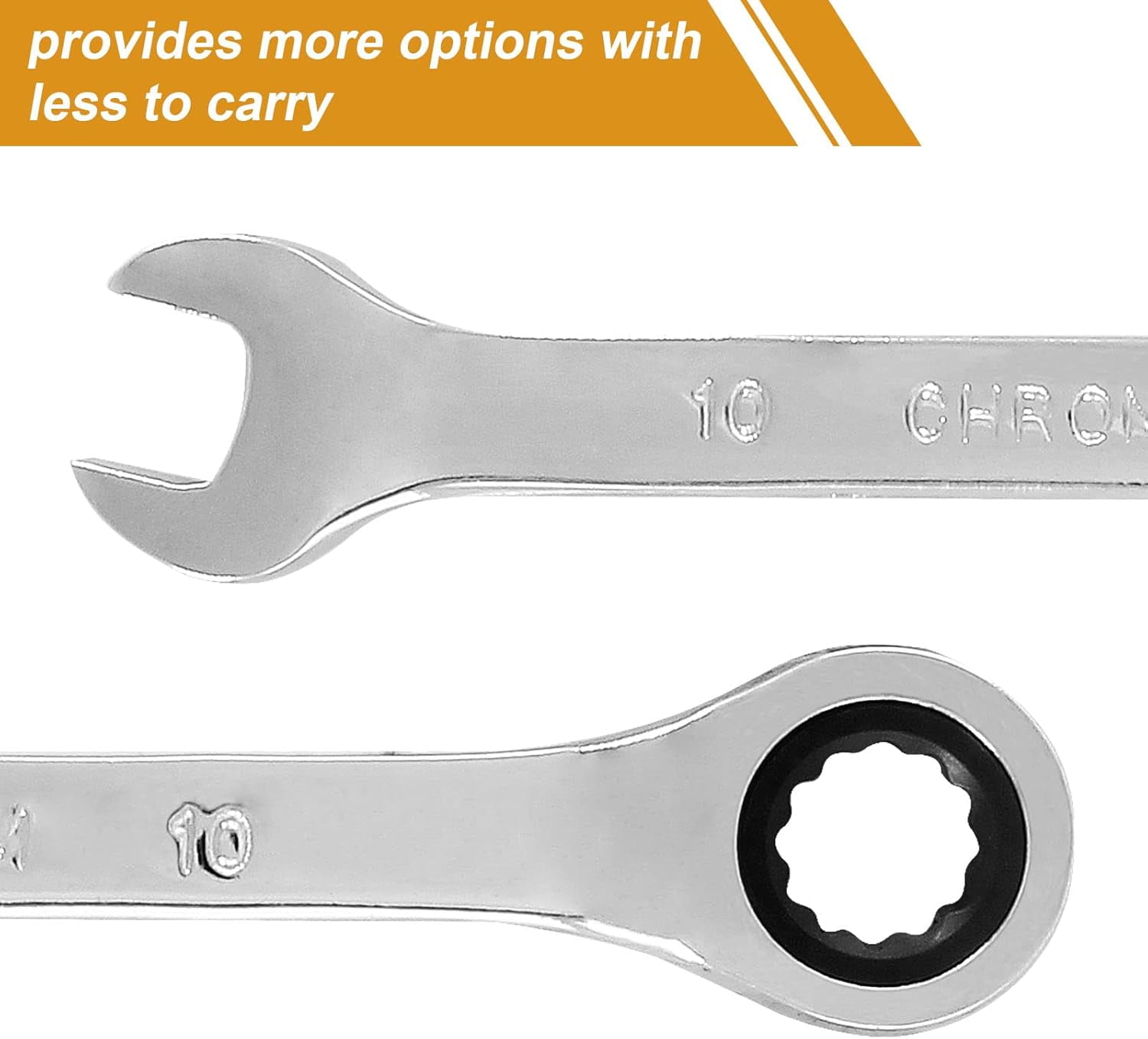 FJSHN-2PCS 10mm Ratcheting Wrench, CR-V Steel Reversible Ratchet Wrench ...