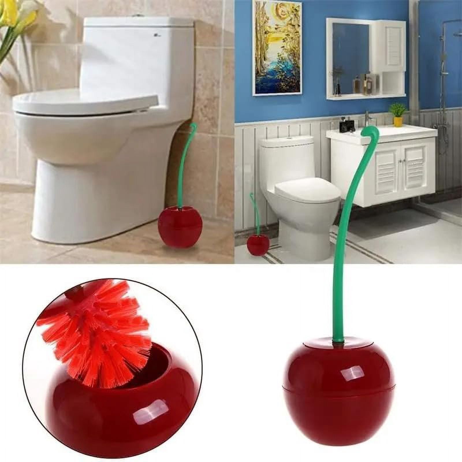 FJSHN-Cherry Toilet Brush, Red, ABS Material, Deep Clean & Rust ...