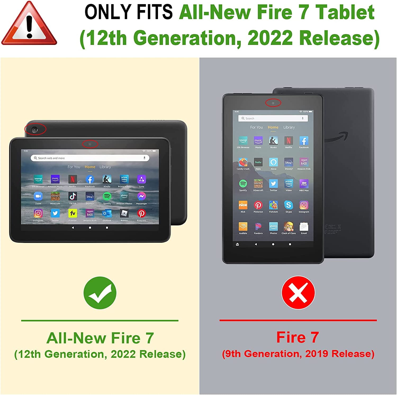 FJSHN-Fintie Folio Case for All-New Fire 7 Tablet (12th Generation ...