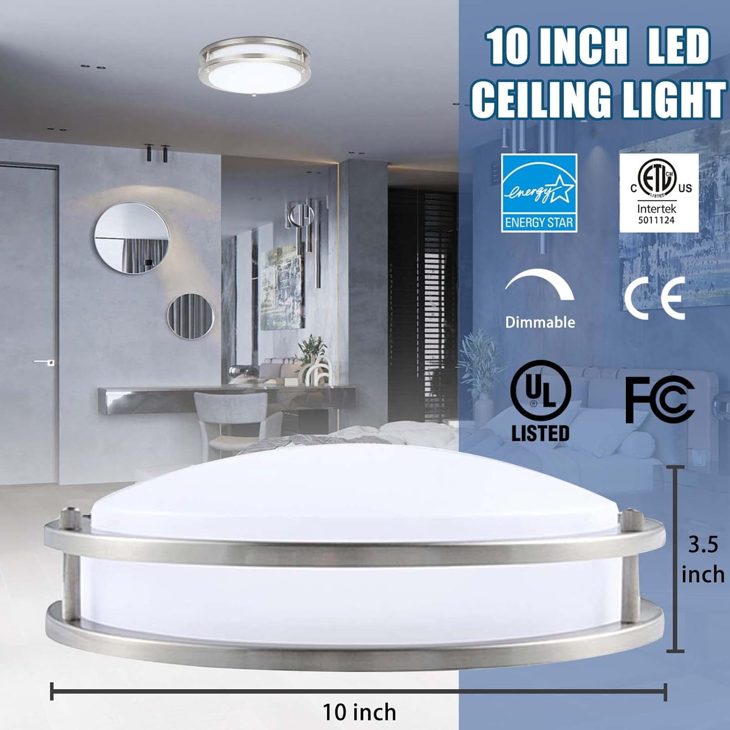 FJSHN-LED Flush Mount Ceiling Light - 10 Inch Ceiling Light Fixtures ...