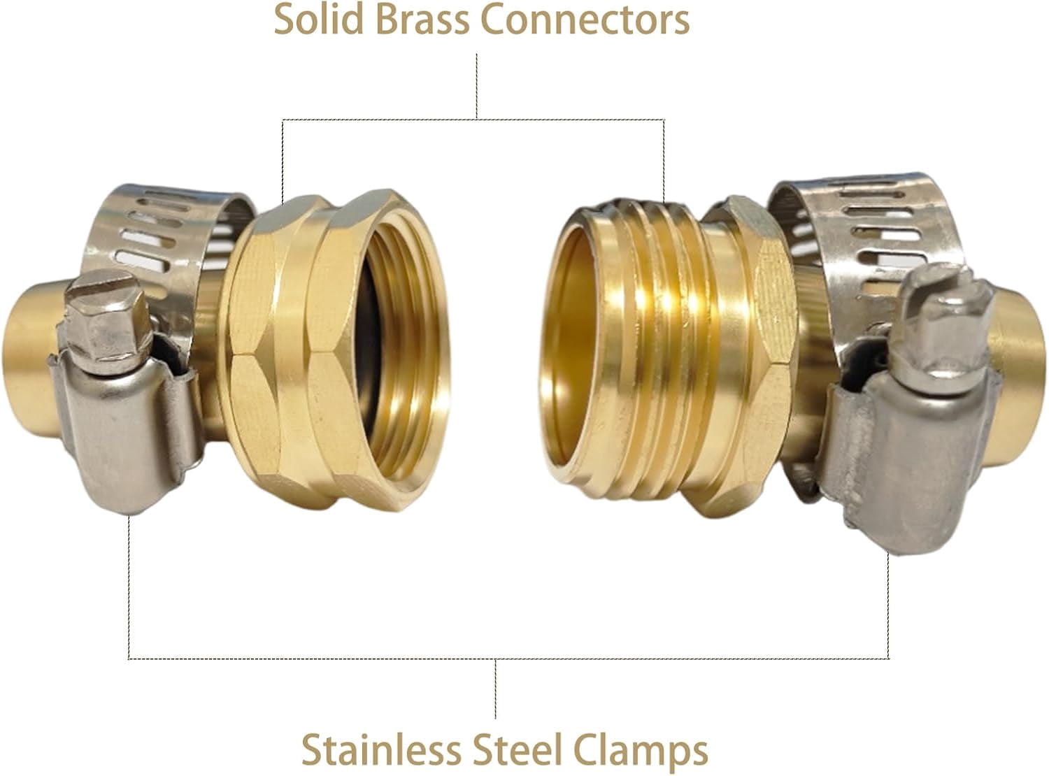FJSHN-Solid Brass Garden Hose Repair Kit, 3/4" and 5/8" Hose End Repair ...
