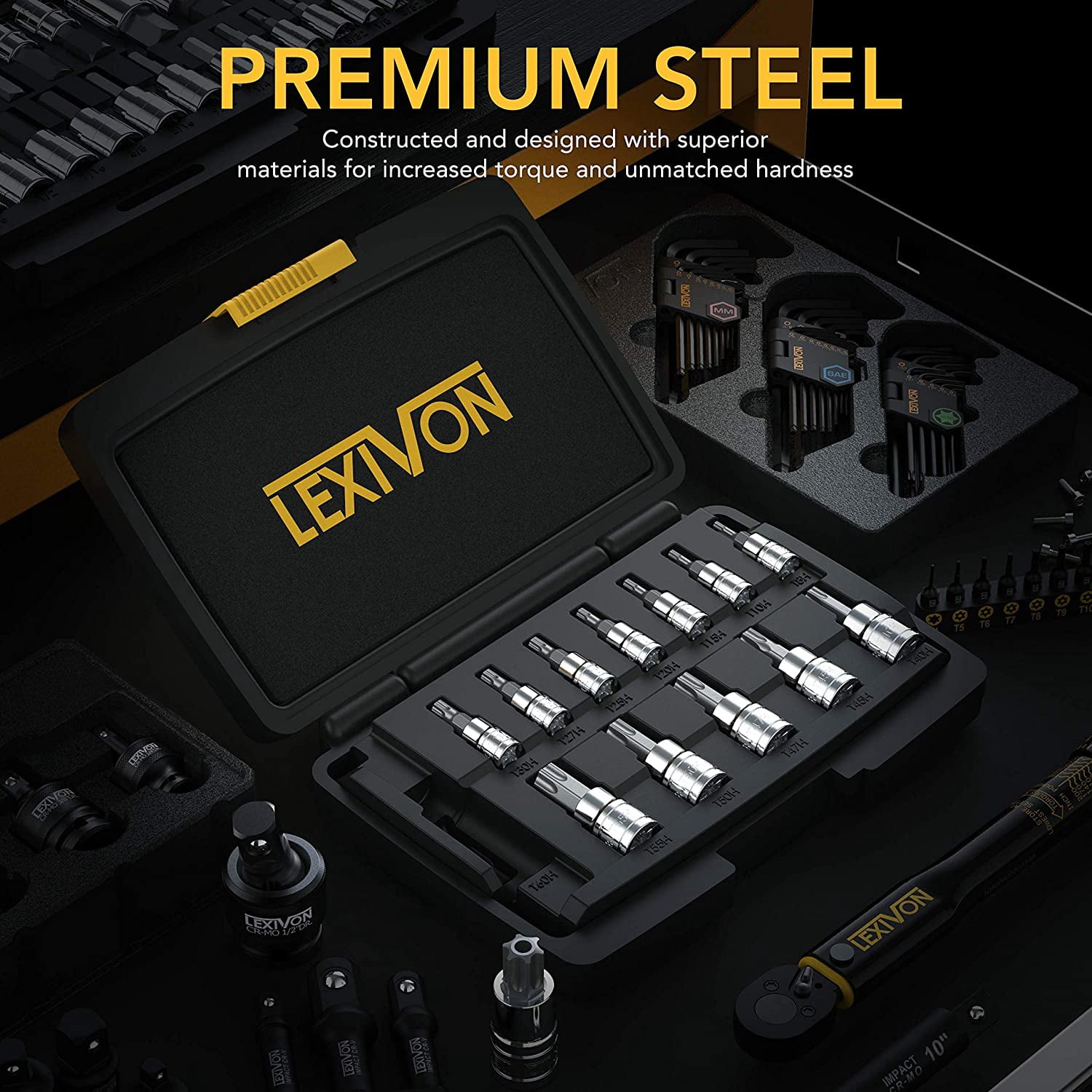 FJSHN-Tamper Proof Torx Bit Socket Set, Premium S2 Alloy Steel | 13 ...