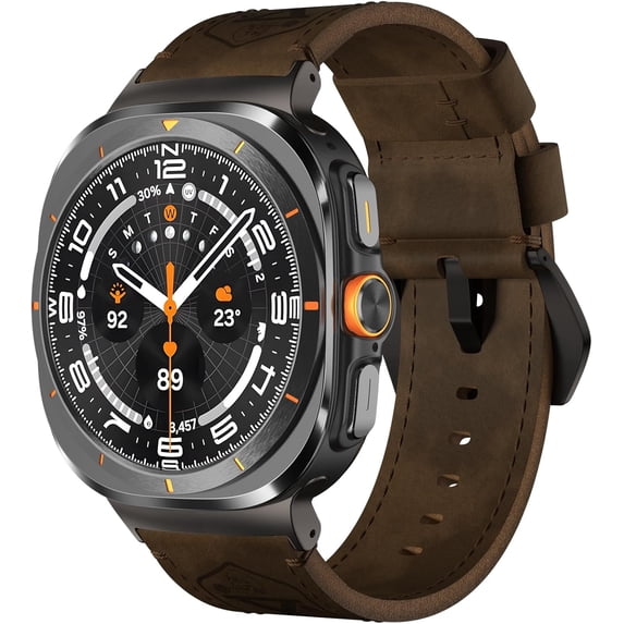 FJSHN-Vintage Leather Band Compatible with Samsung Galaxy Watch Ultra ...