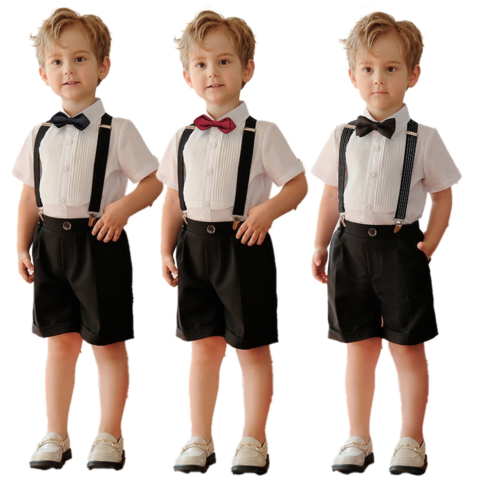 FJUCHAI Boys Formal wear Set Toddler Gentlemen Wedding Suit Short ...