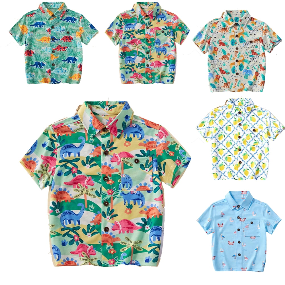 FJUCHAI Boys Short Sleeve T-Shirt Kids Cartoon Tops Tees Toddler ...