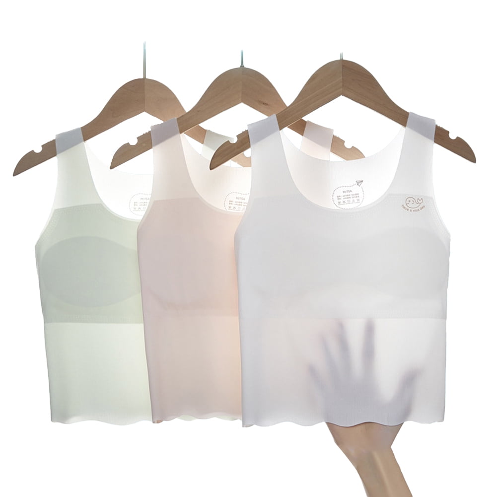 FJUCHAI Girls Silk Cool Sports Tank Bra Youth Girls Summer Thin Sports ...