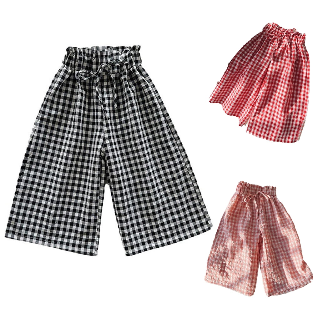 FJUCHAI Girls Straight Dress Skirt Pants Kids Summer Thin Wide-Legged ...