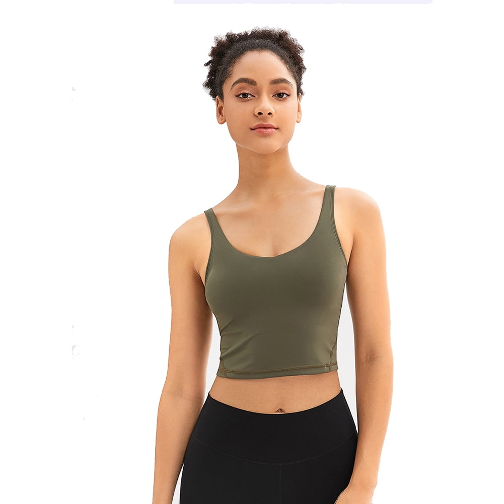 FJUCHAI Women's Sports Bra Tops for Removable Padded Workout Yoga Bras ...