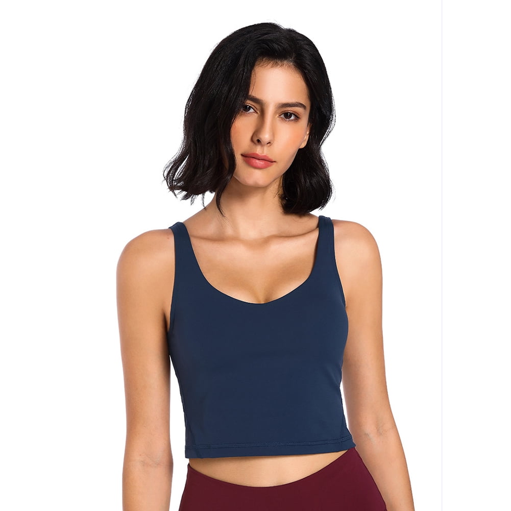 FJUCHAI Women's Sports Bra Tops for Removable Padded Workout Yoga Bras ...