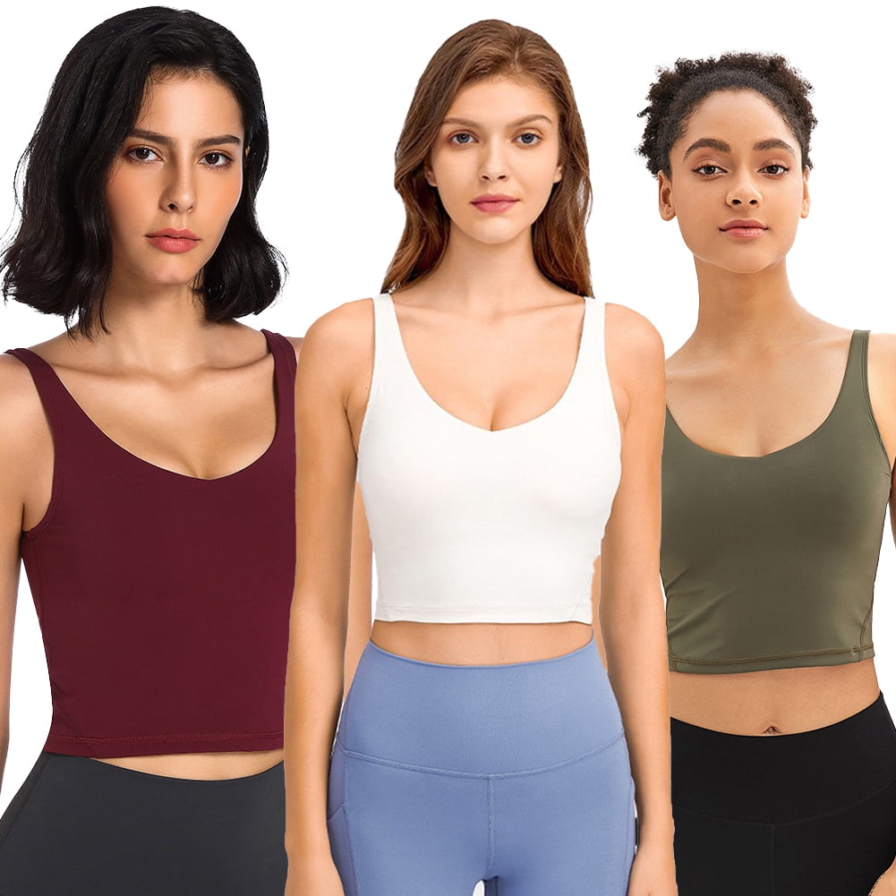 FJUCHAI Workout Sports Bras Underwear for Women Removable Padded Yoga ...