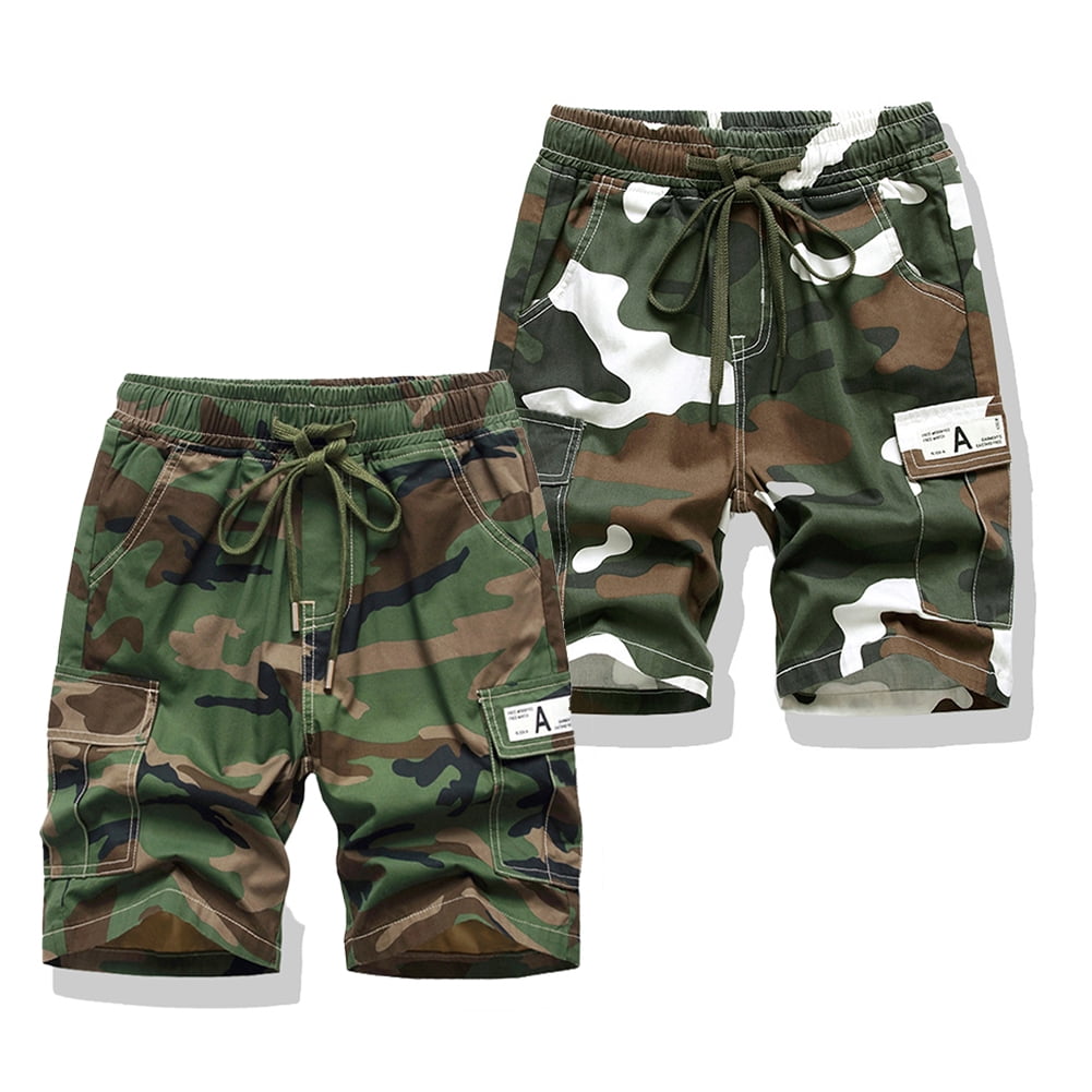 FJUCHAI Youth Boys Camouflage Cargo Shorts 6-15T Big Kids Casual Thin ...