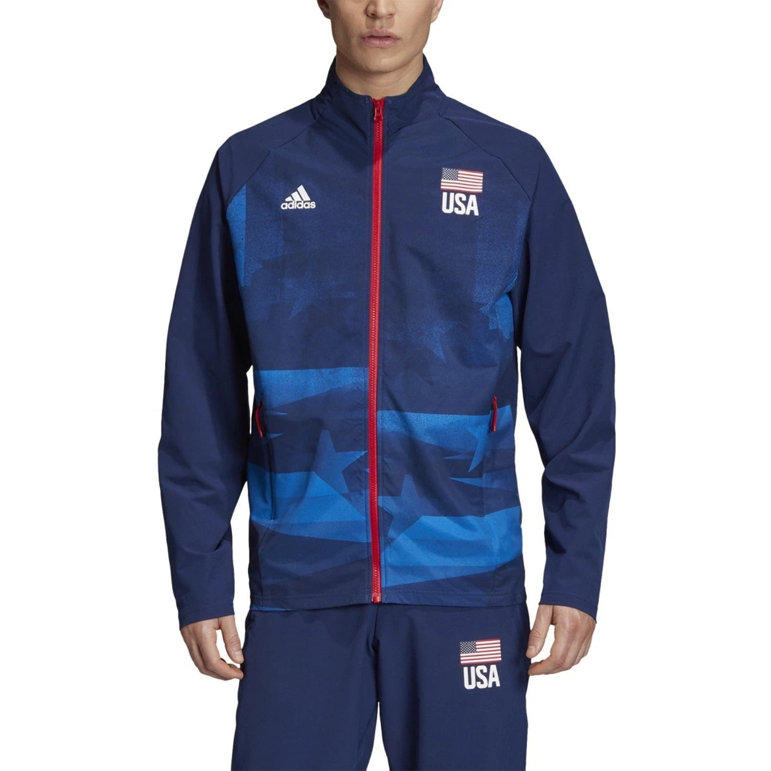 [FK1046] Mens Adidas USA Volleyball Warmup Jacket - Walmart.com