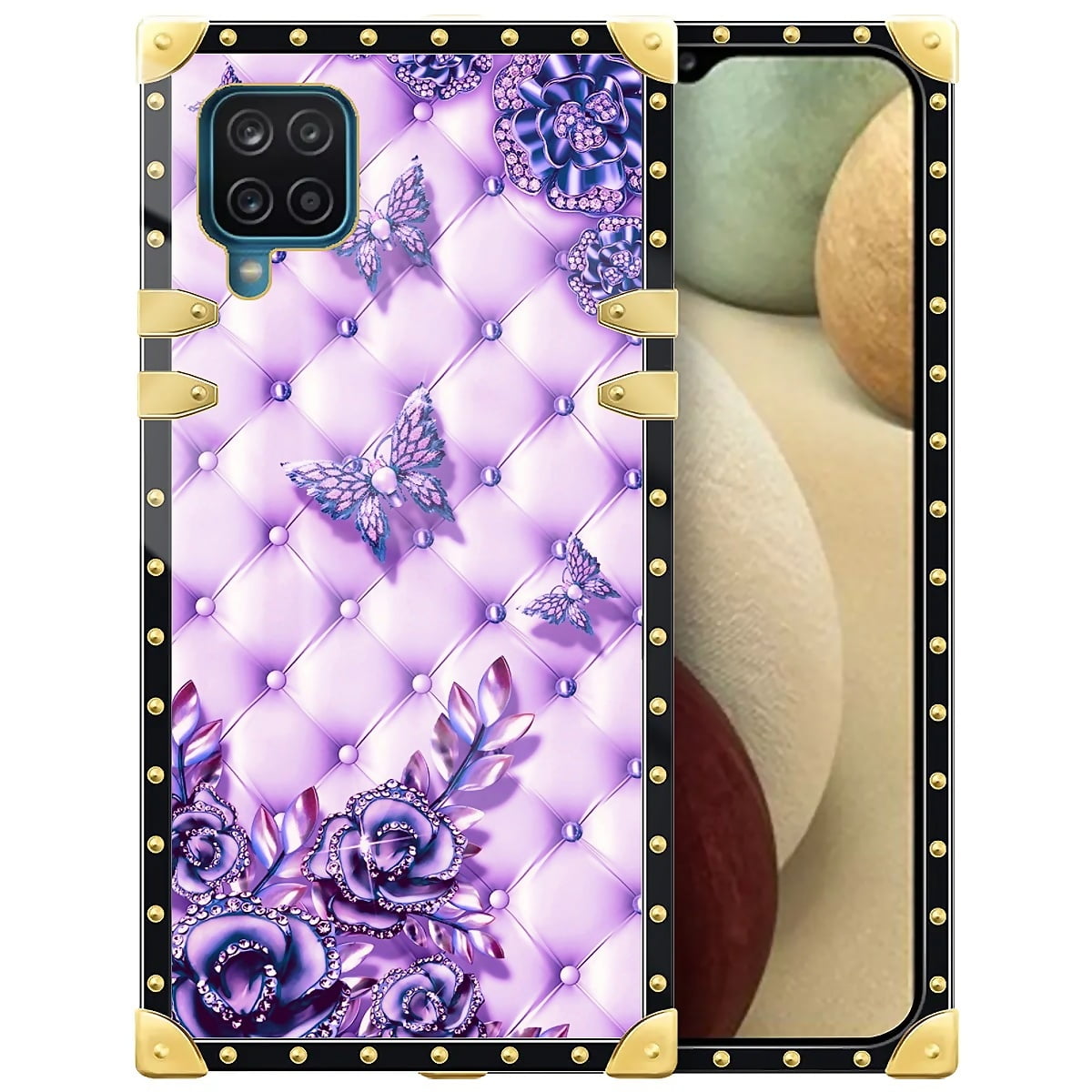 FKBRCL4U Compatible with Samsung Galaxy A12 Case, Purple Butterfly ...