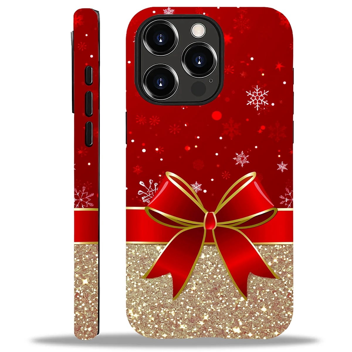 FKBRCL4U Compatible with iPhone 12 Pro Max Case, Red Ribbon Bow Golden ...