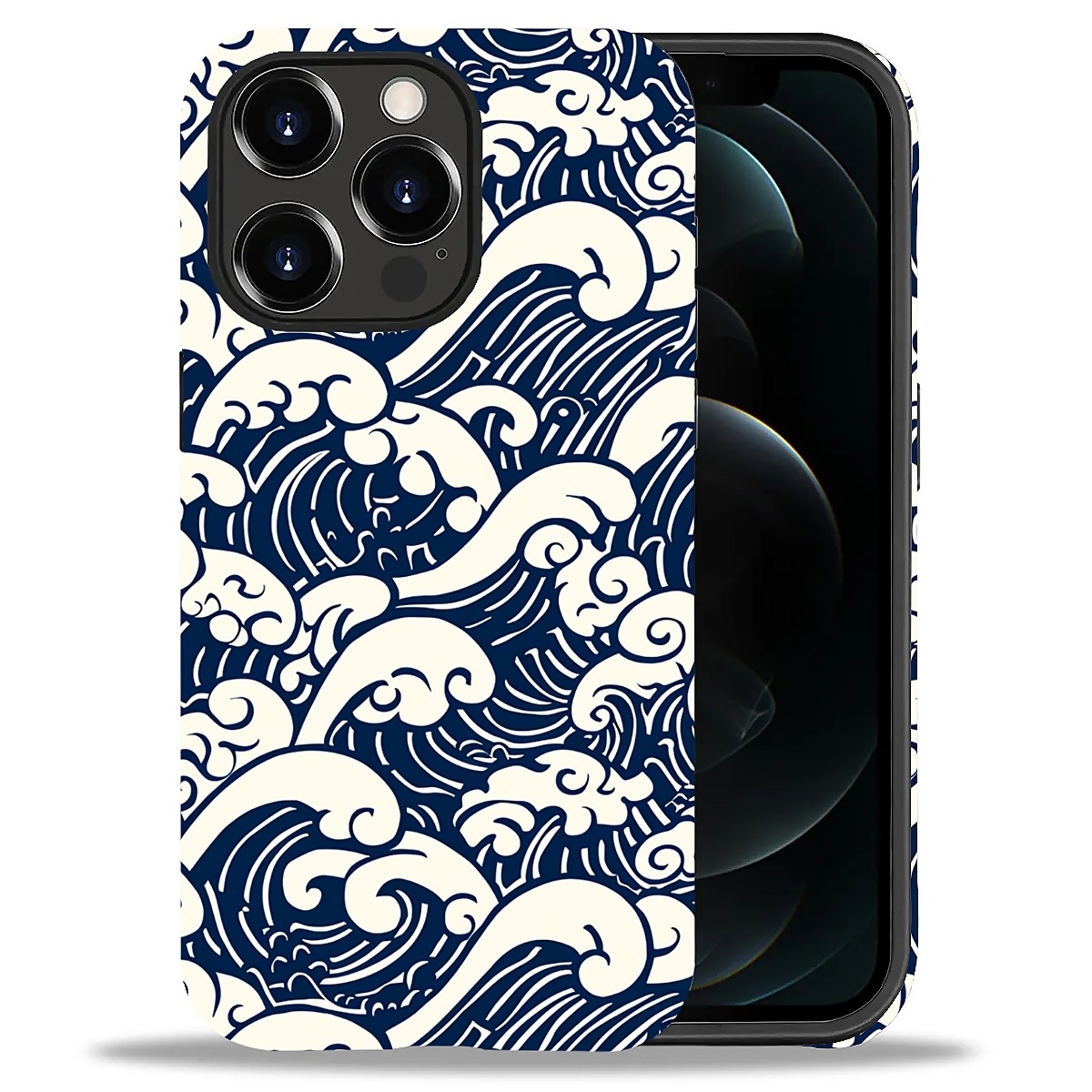 FKBRCL4U Compatible with iPhone 12/iPhone 12 Pro Case, Dark Blue White ...