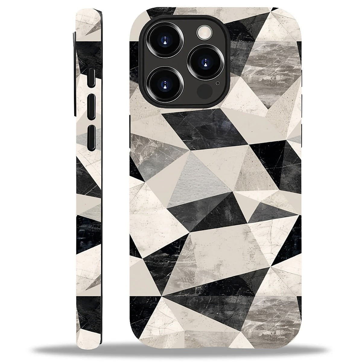 FKBRCL4U Compatible with iPhone 14 Pro Case, Black Gray White Geometry ...