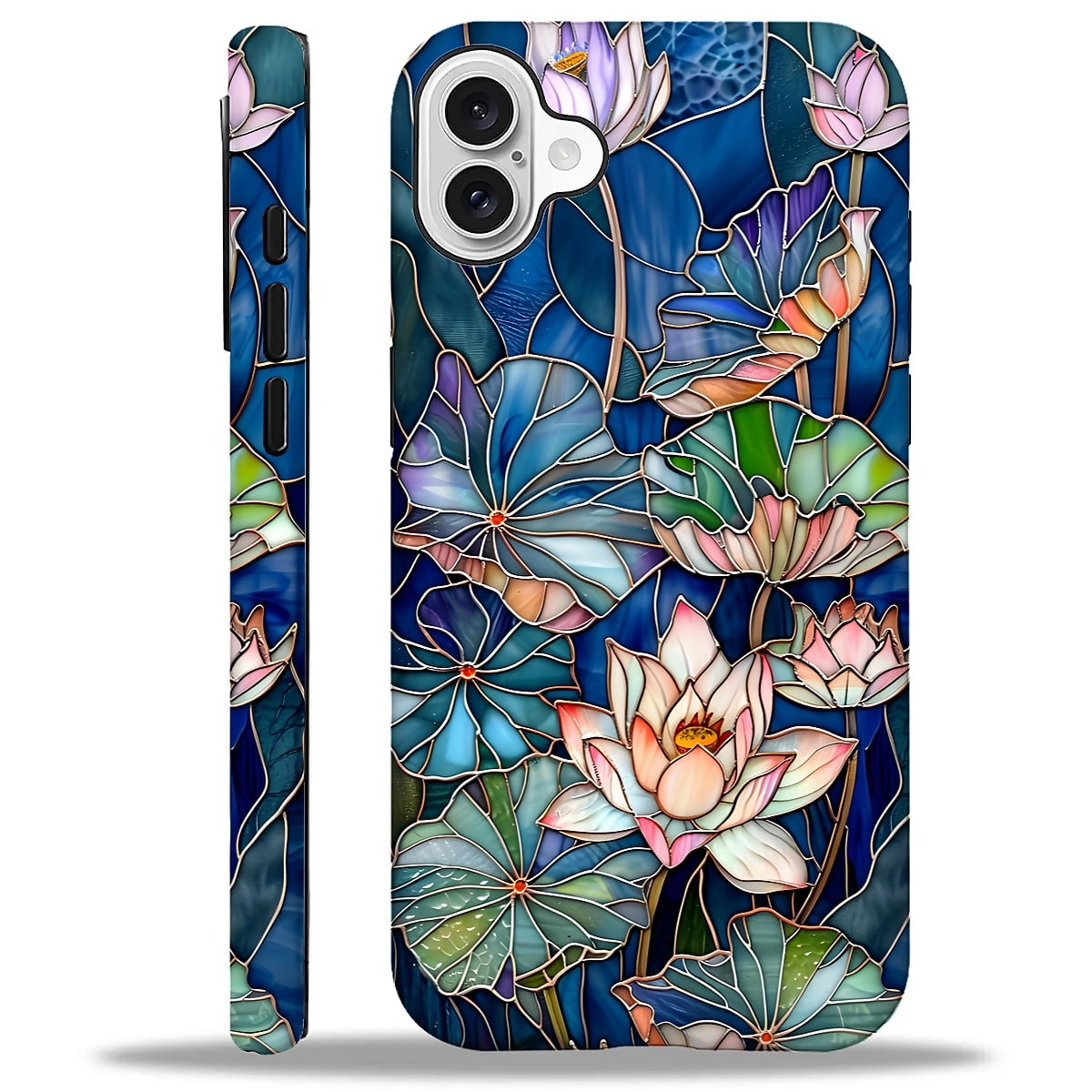 FKBRCL4U Compatible with iPhone 16 Plus Matte Case, Stained Glass Lotus ...