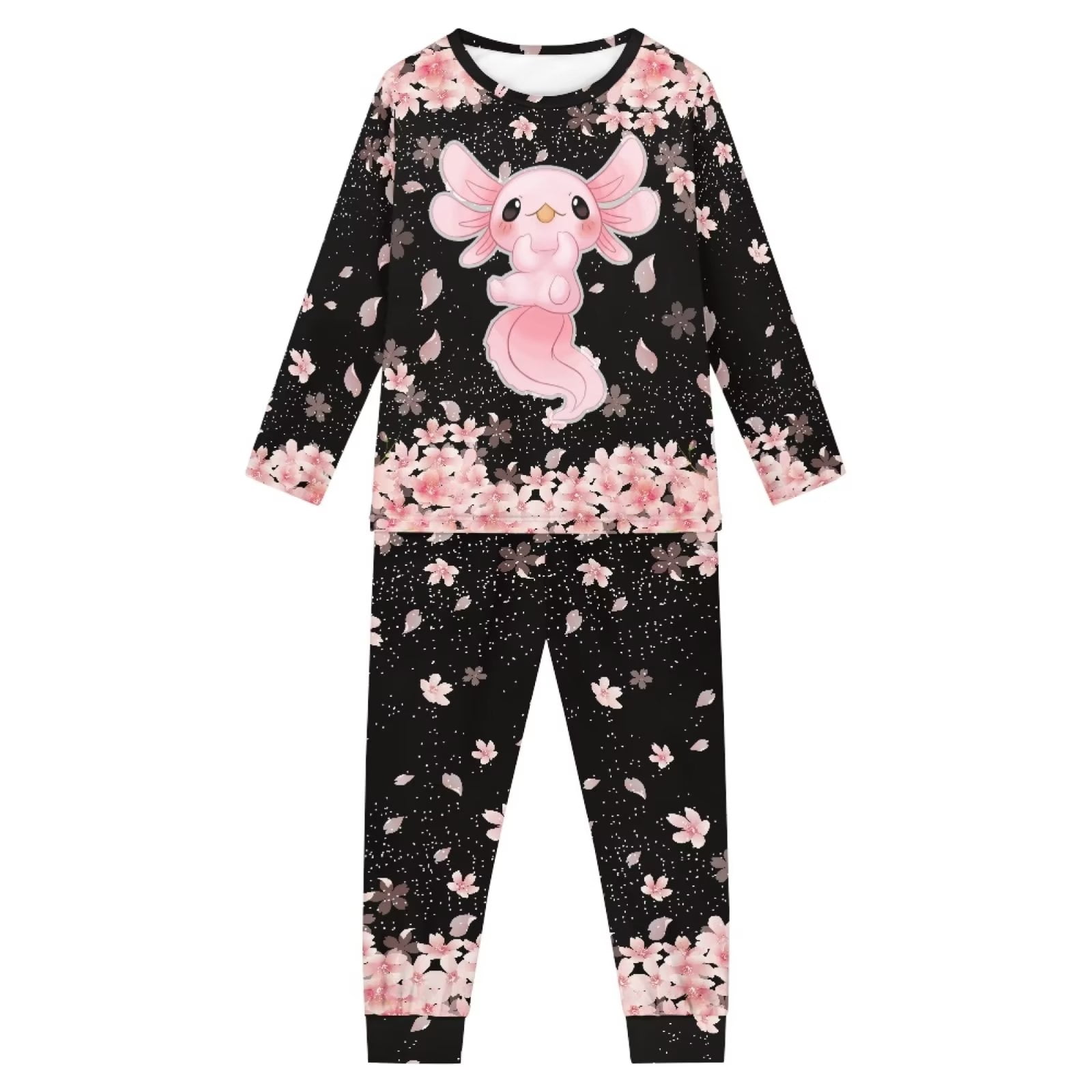 FKELYI 2pcs Sakura Axolotl Girls Pajamas for Kids Size 7-8 Years Soft ...