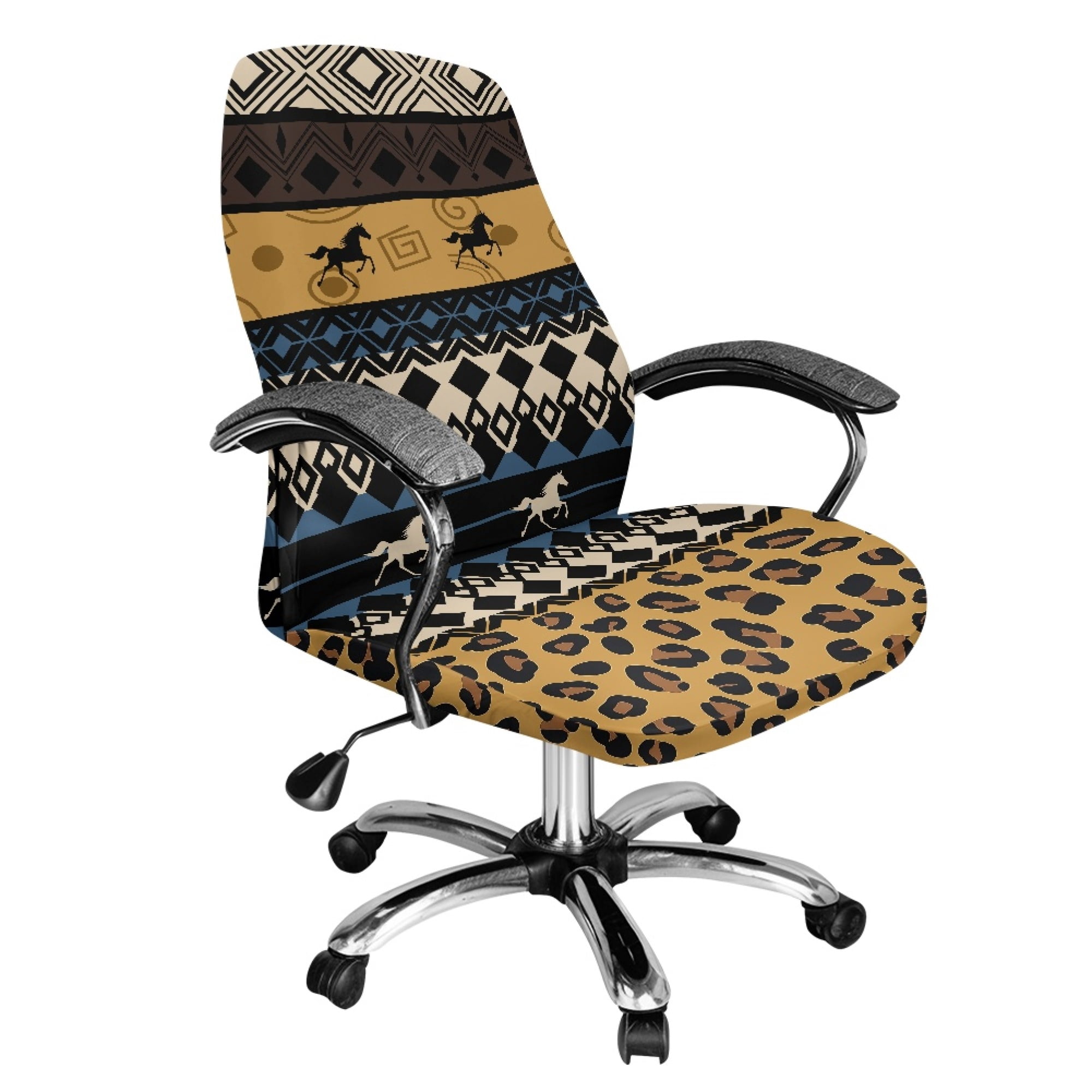 FKELYI American Tribal Leopard Horse Print Office Chair Cover ...