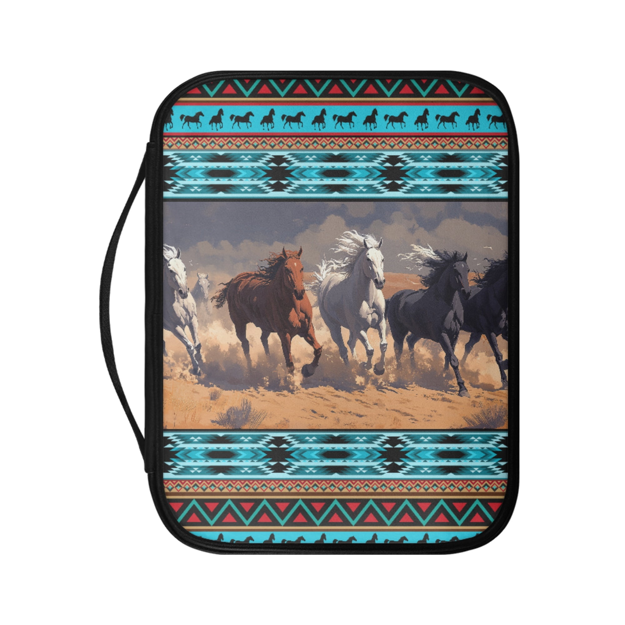 FKELYI American Tribal Running Horse Print PU Leather Bible Cover with ...