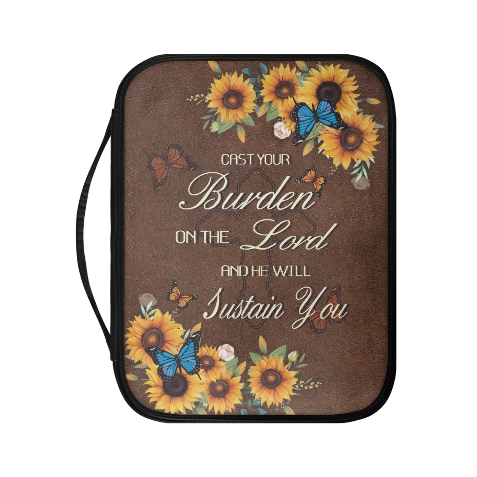 FKELYI Bible Covers with Handle PU Leather Bible Case Church Bible Bag ...