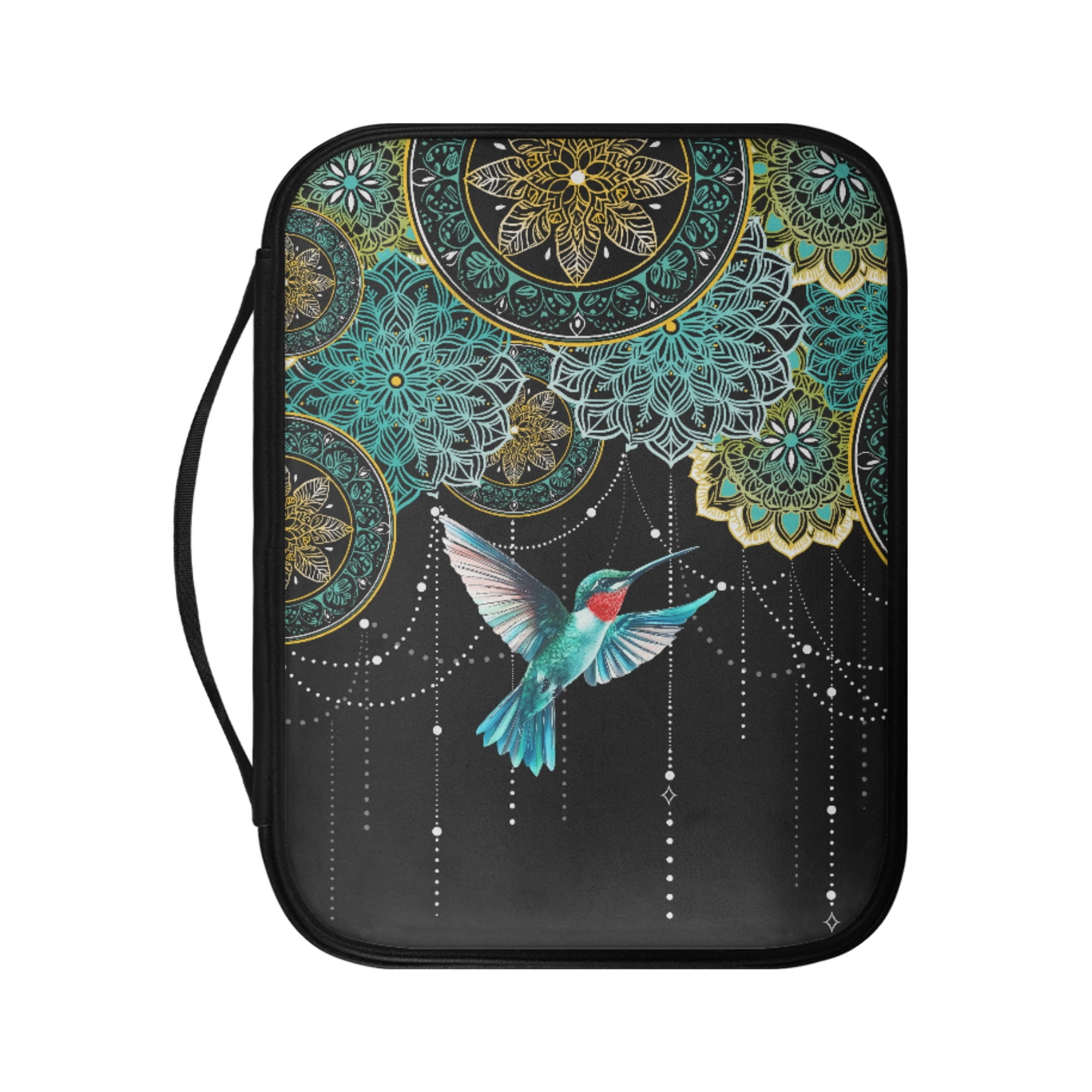 FKELYI Bohemian Flower Hummingbird Print Bible Cover with Zipper Pocket ...